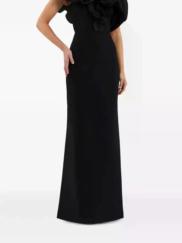 Rebecca Vallance Ella Ruffle-detail One-shoulder Gown - Black
