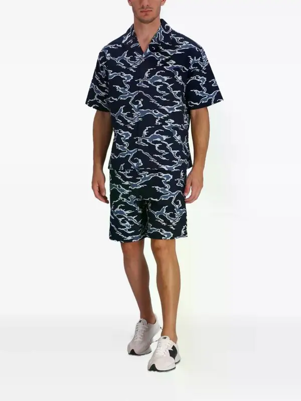 Kenzo Ocean Camo-print Cotton Shorts