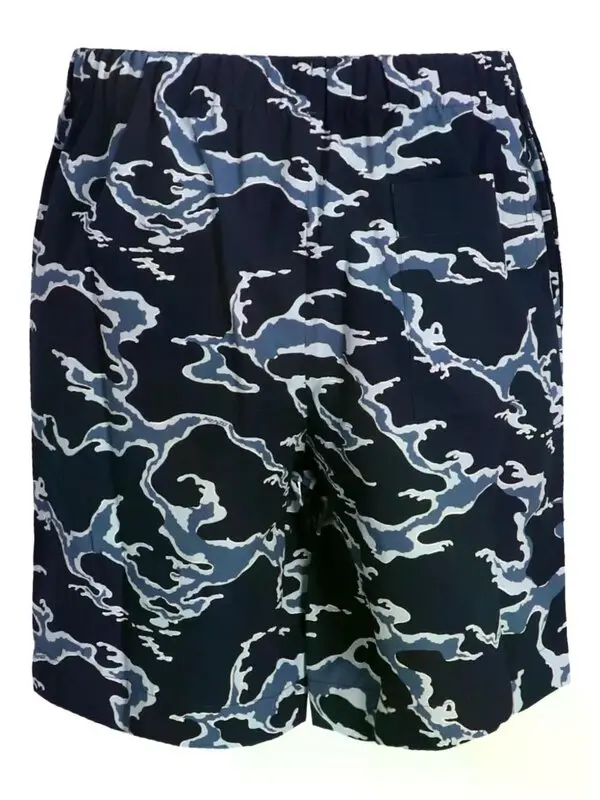 Kenzo Ocean Camo-print Cotton Shorts