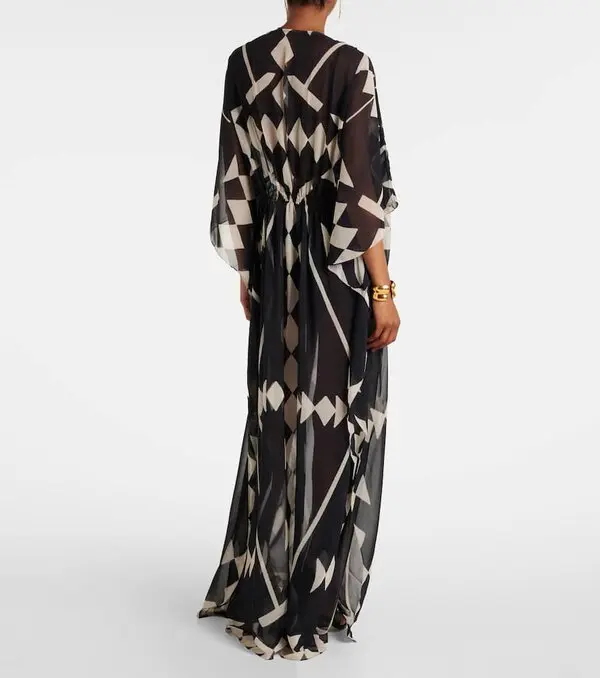 Johanna Ortiz Printed Georgette Maxi Dress