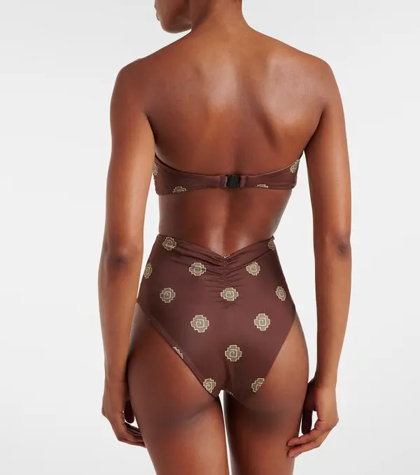 Johanna Ortiz Sea Sprite Printed Bikini Top - Brown