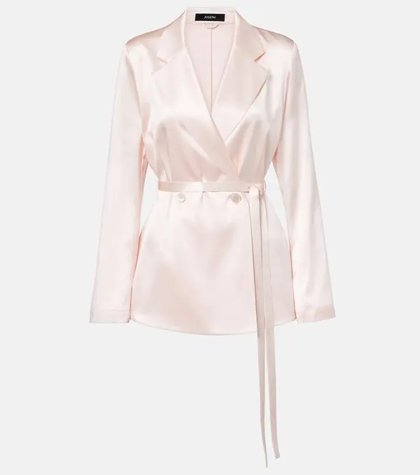 JOSEPH Joubert Silk Satin Blazer - Blue
