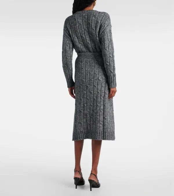 Max Mara Otello Cotton And Wool-blend Midi Skirt