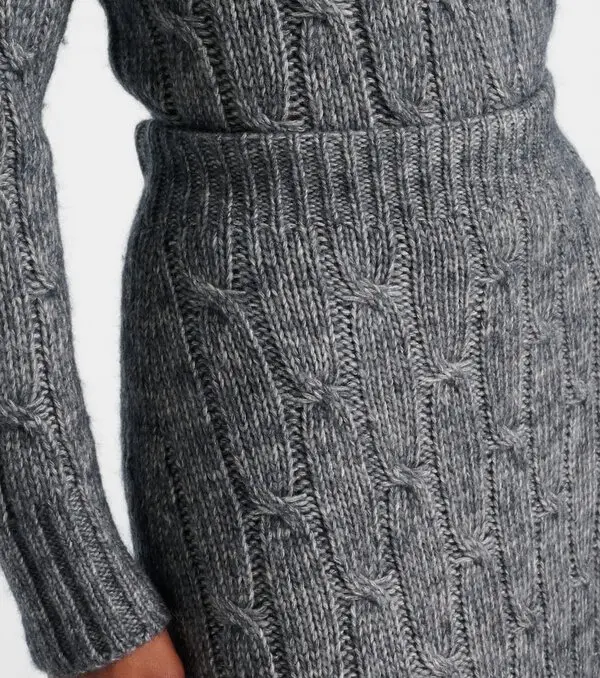 Max Mara Otello Cotton And Wool-blend Midi Skirt