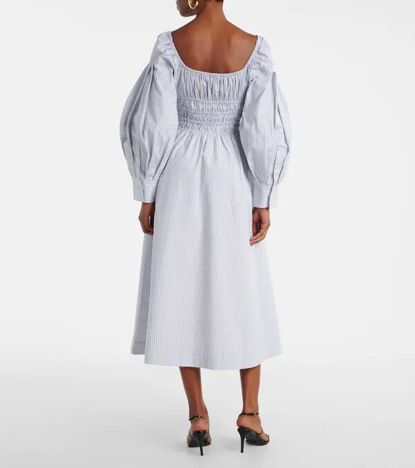 Altuzarra Josie Striped Cotton Midi Dress - Blue