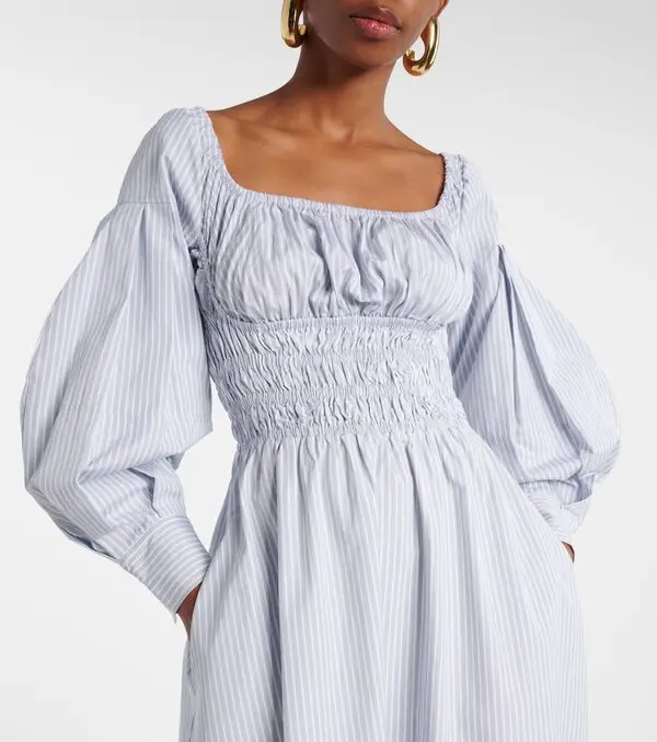 Altuzarra Josie Striped Cotton Midi Dress - Blue