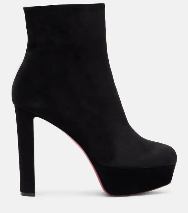 CHRISTIAN LOUBOUTIN Loo Booty 130 Suede Ankle Boots - Black