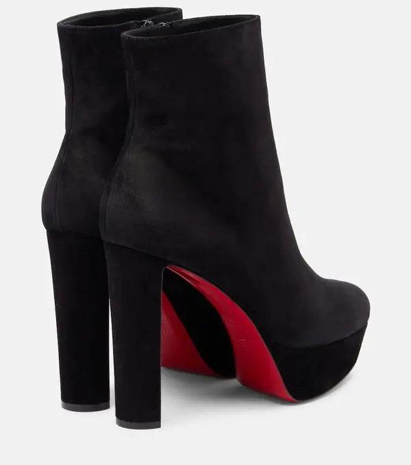 CHRISTIAN LOUBOUTIN Suede Ankle Boots - Black