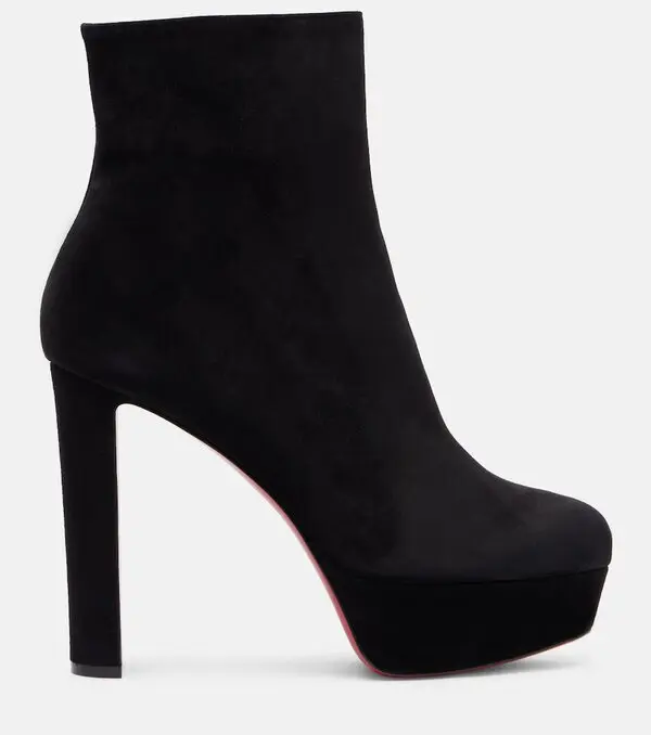 CHRISTIAN LOUBOUTIN Suede Ankle Boots - Black