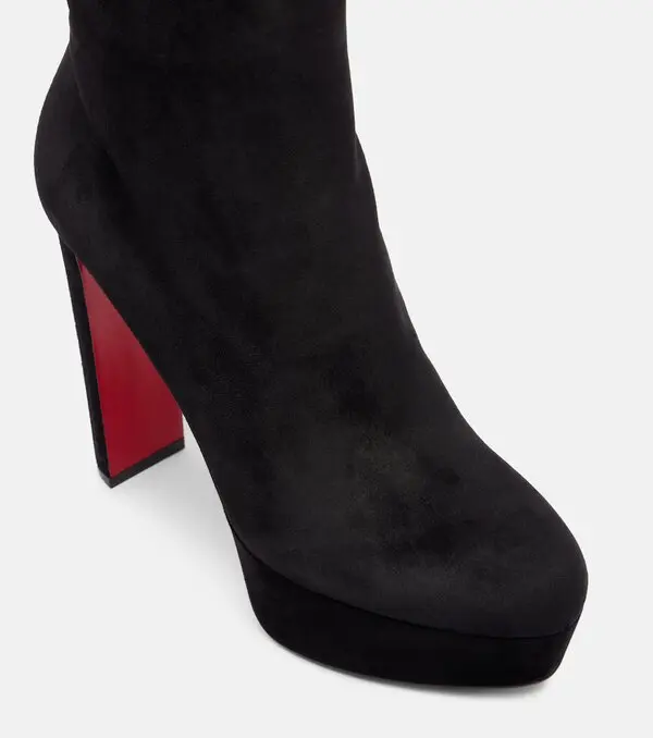 CHRISTIAN LOUBOUTIN Suede Ankle Boots - Black