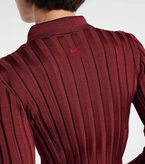 Etro Ribbed-knit Polo Sweater