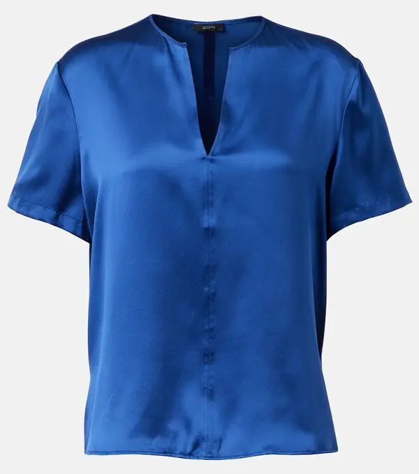 JOSEPH Gala Silk Top - Blue
