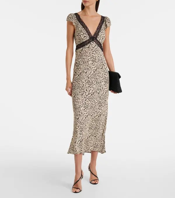 Rixo Iggy Embroidered Midi Dress - Multicoloured