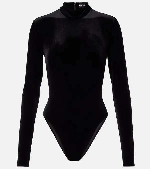 David Koma Velvet Bodysuit - Black