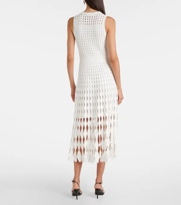 Simkhai Zyla Open-knit Midi Dress - White