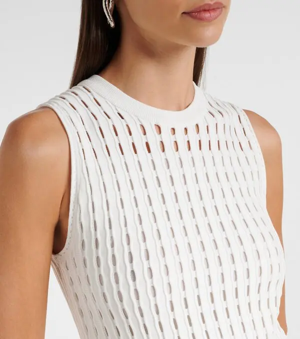 Simkhai Zyla Open-knit Midi Dress - White