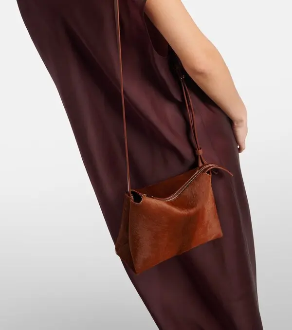 Khaite Lina Medium Calf Hair Crossbody Bag - Brown