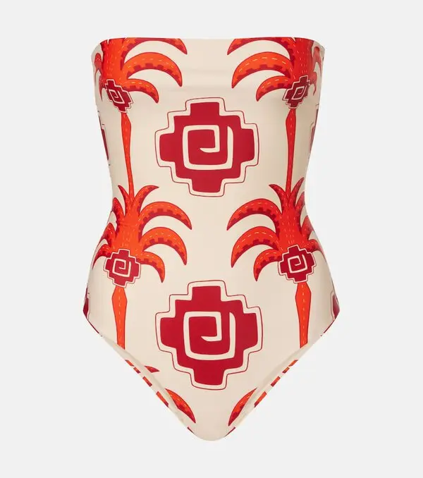 Johanna Ortiz Alta Mar Printed Swimsuit - Beige