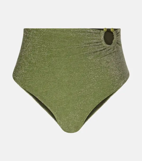 Johanna Ortiz Taita Gathered Bikini Bottoms - Green