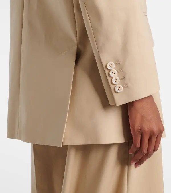 Max Mara Suez Double-breasted Cotton-blend Blazer - Beige