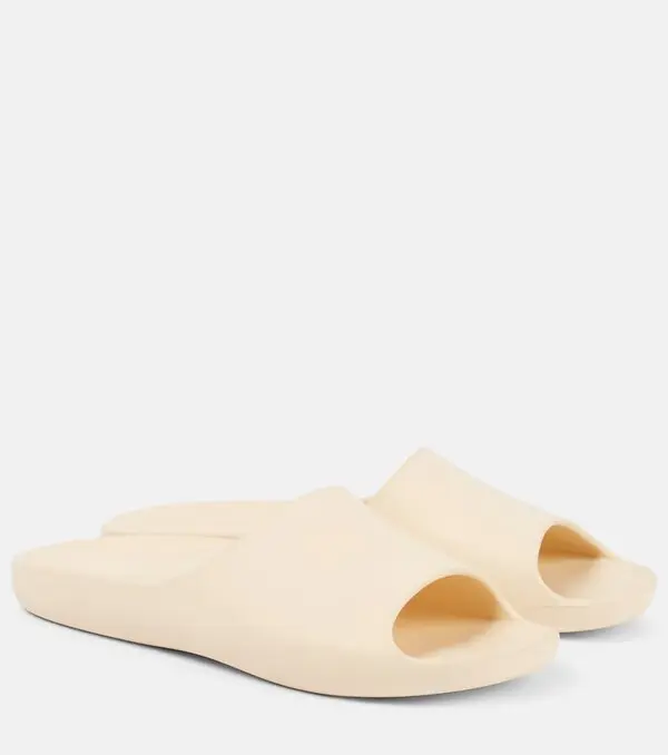 THE ROW Ama Rubber Slides - Neutrals