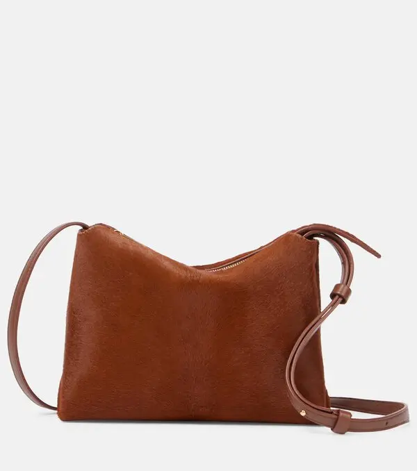 Khaite Lina Medium Calf Hair Crossbody Bag - Brown
