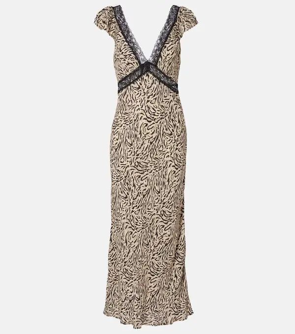 Rixo Iggy Embroidered Midi Dress