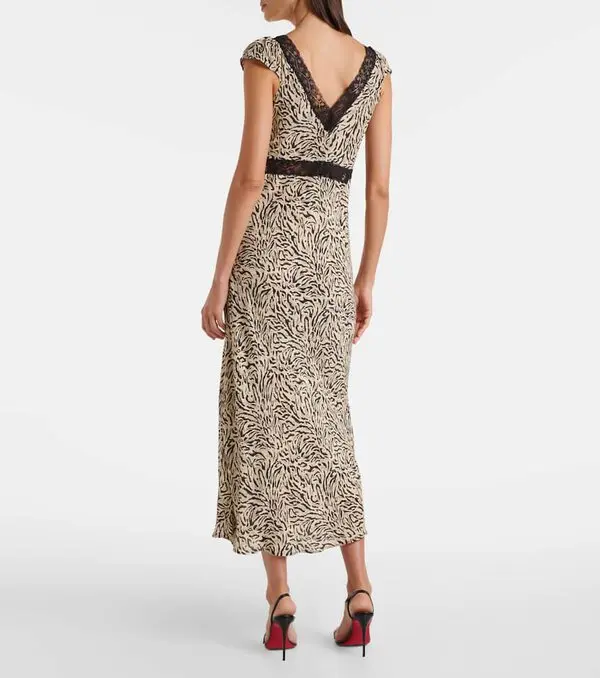 Rixo Iggy Embroidered Midi Dress