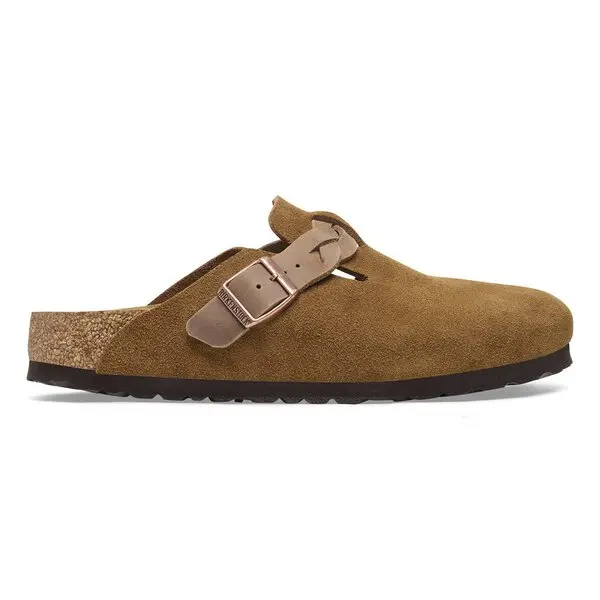 BIRKENSTOCK Boston Braided Suede Leather Clogs - Mink