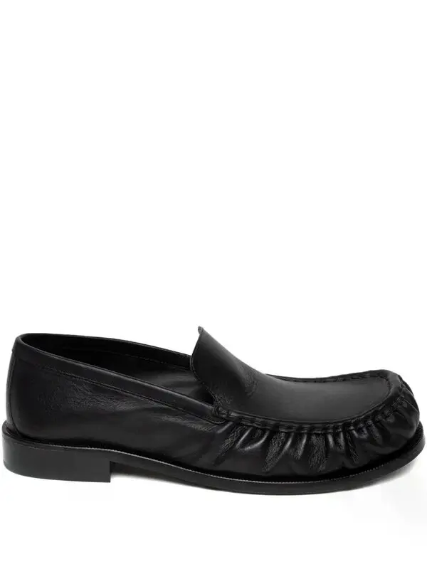 Dries Van Noten Gathered Leather Loafers
