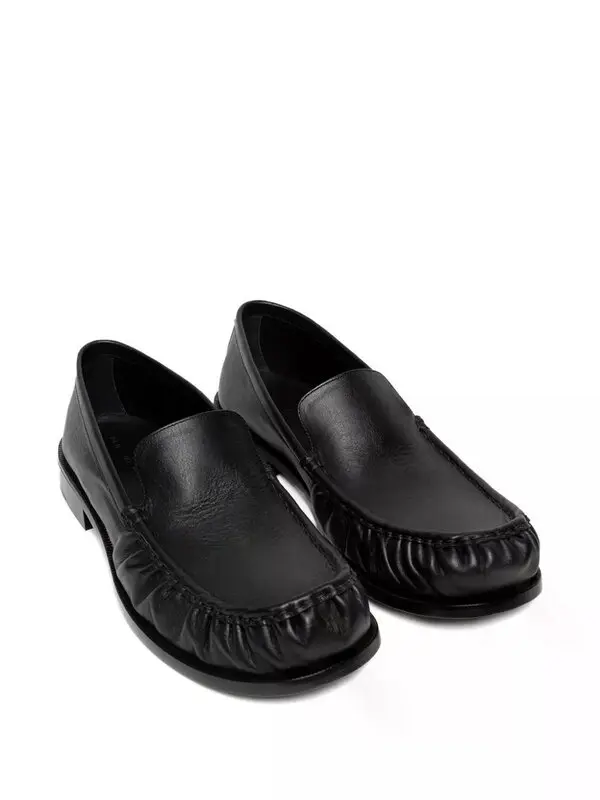 Dries Van Noten Gathered Leather Loafers