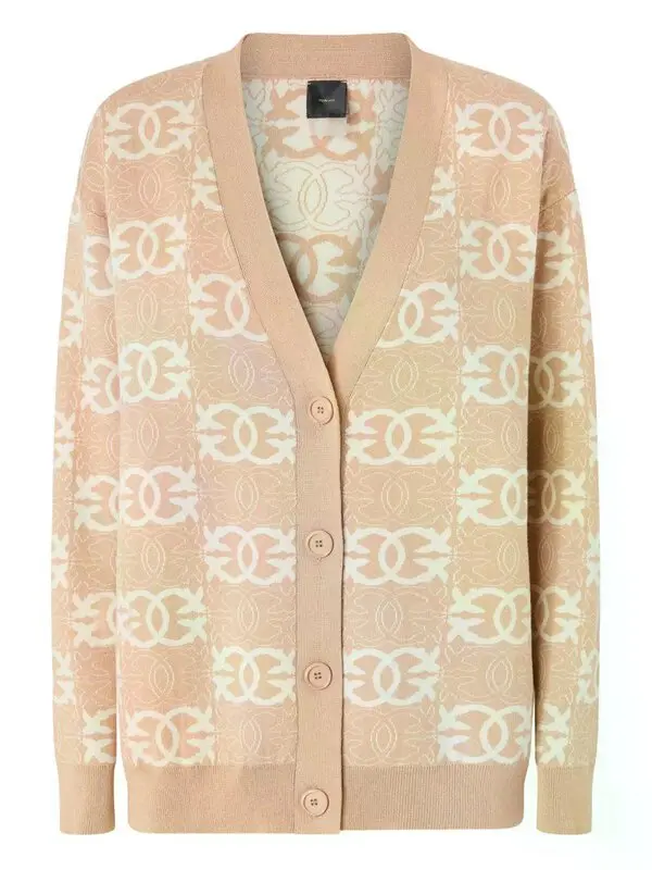 Pinko Geometric-pattern Cardigan - Neutrals