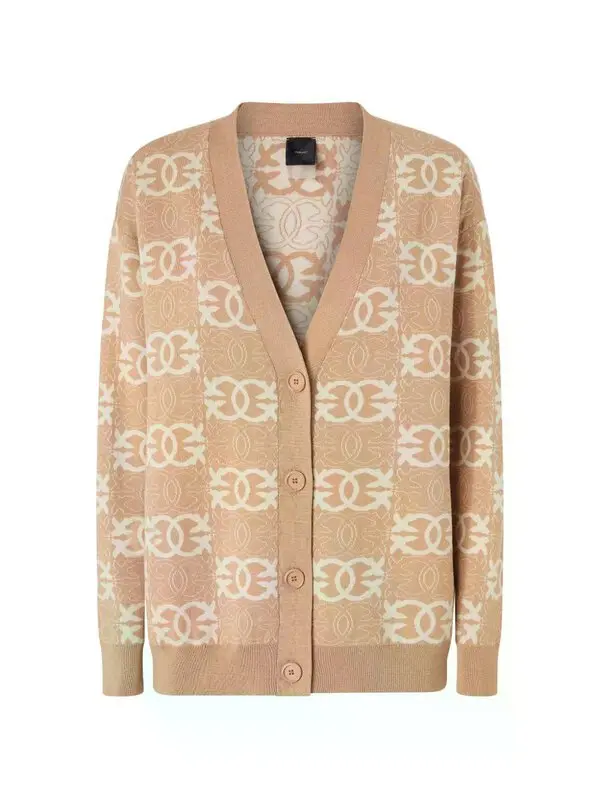 Pinko Geometric-pattern Cardigan - Neutrals