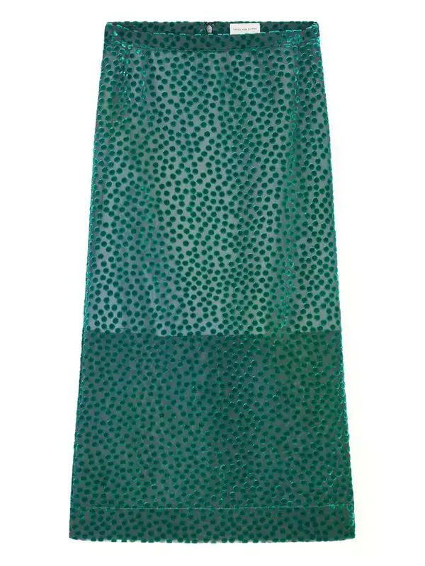 Dries Van Noten Devoré Spot-pattern Midi Skirt