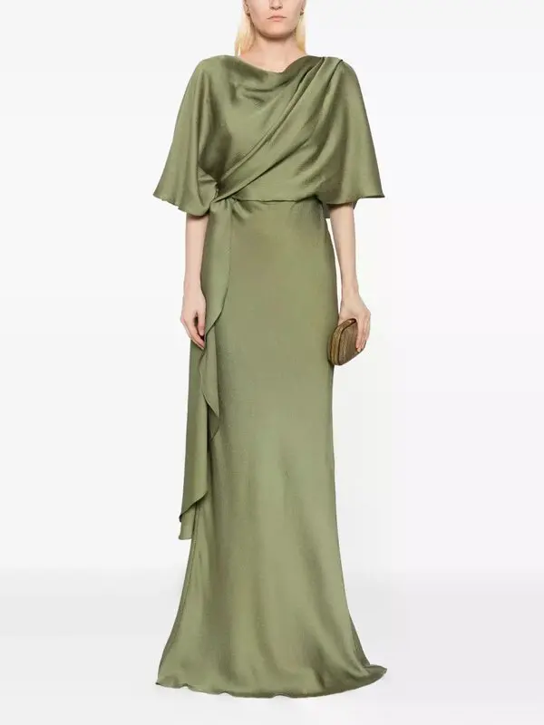 Amsale Satin Hammered Gown