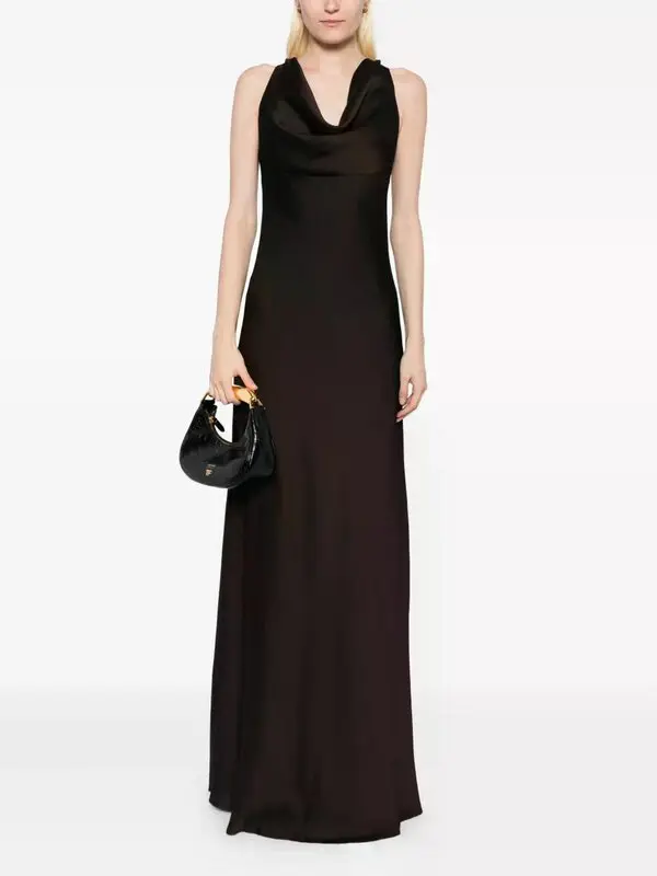 Amsale Hammered Halterneck Gown