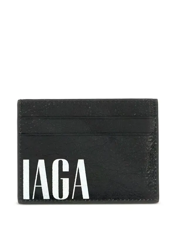 Balenciaga Logo-print Card Holder - Black