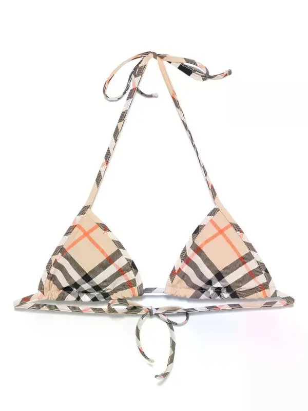 Burberry Checked Bikini Top - Neutrals