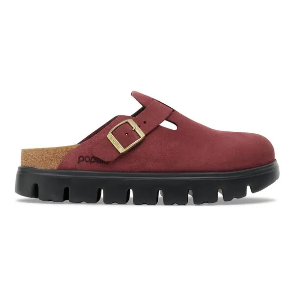 BIRKENSTOCK Boston Chunky Suede Clogs - Zinfandel