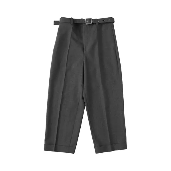 JIL SANDER Wool Canvas Belted Trousers