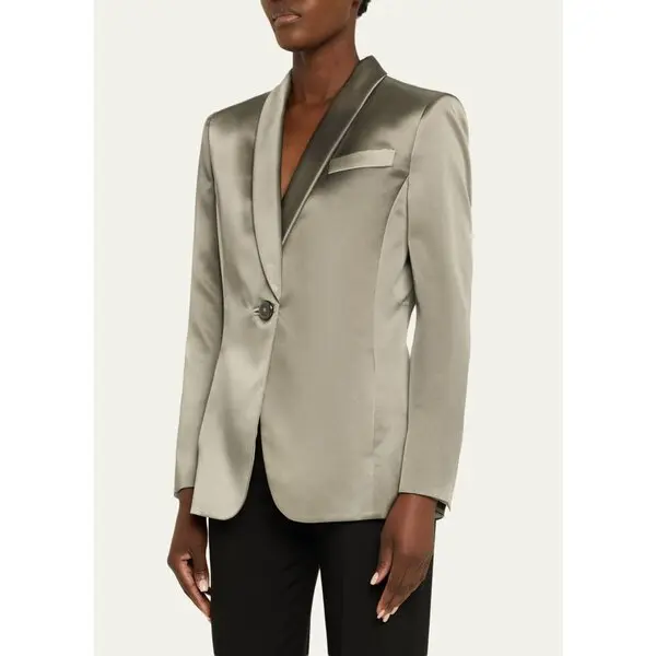 Giorgio Armani Ombre Satin Single-breasted Blazer
