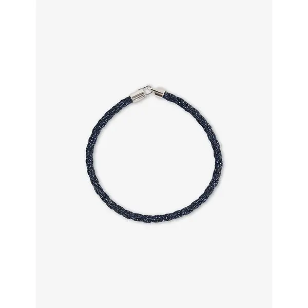 Miansai Cruz Denim And 925 Sterling Silver Bracelet - Navy Blue