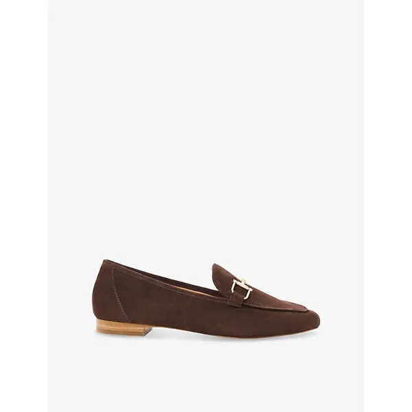 DUNE Grained Snaffle-trim Suede Loafers - Brown Suede