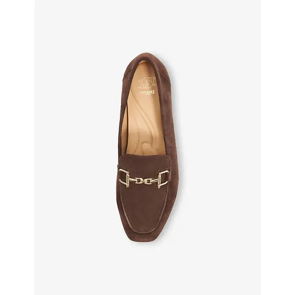 DUNE Grained Snaffle-trim Suede Loafers - Brown Suede