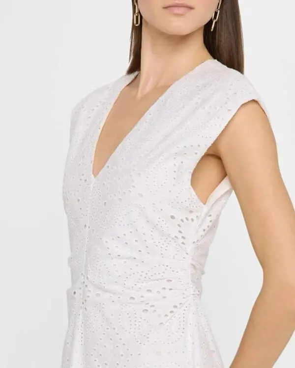 Veronica Beard Aven Eyelet A-line Midi Dress
