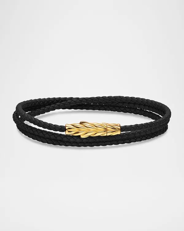 David Yurman Chevron Triple Wrap Bracelet - Black