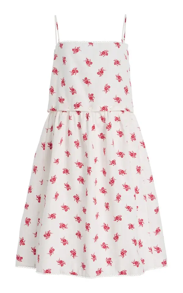 Miu Miu Button-detailed Floral Midi Dress - Multi