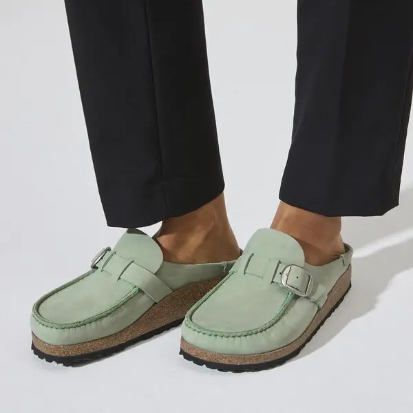 Birkenstock Buckley Nubuk Leather Clogs - Matcha | Editorialist display picture 1