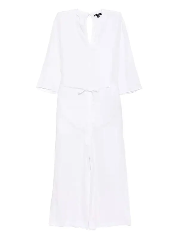 JAMES PERSE Belted Linen Jumpsuit - White