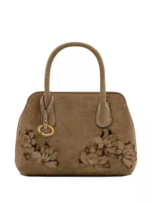 Oscar De La Renta Mini Ivy Suede Tote - Brown